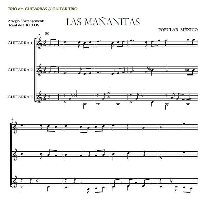 Las mañanitas (Mexico) - Guitar trio - Guitarraul